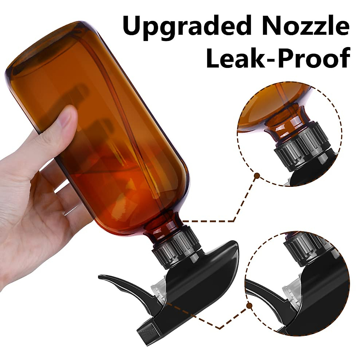 Amber Glass Spray Bottles, 3 Pack 8 Oz Amber Spray Bottles, Refillable Empty Spray Bottles with Adjustable Nozzle, for Essential Oils, Cleaning Solutions, Aromatherapy, Facial Hydration, Hair Mister