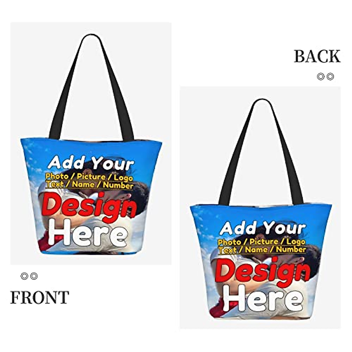 Custom Tote Bag For Women Personalized Tote Shoulder Bag Customized Handbag Custom Bag Women's Gift For Birthday Wedding Business Travel