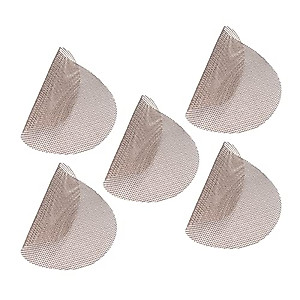 Garden kit 5Pcs High Temperature Resistant Barbecue Round Mat Reusable Non Stick BBQ Grill Grid Slice Pizza Mat 36cm Diameter(棕色)