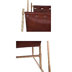 Magazine & Newspaper Baskets Magazine Rack Simple Small Newspaper Rack Desktop Debris Storage Basket Leather Luxury Storage Rack Decorative Bookshelf Craft Decorations