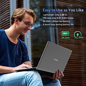 Tulasi 12GB RAM 256GB SSD Intel Celeron N4120 Quad-Core Windows 11 Laptop Computers, 14 inch Full HD 1080P IPS Display Ultra Slim Laptop, 2.4G/5G WiFi, Bluetooth 4.2, Webcam, Long Battery Life