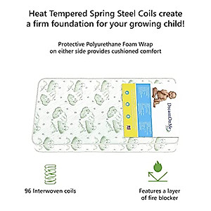 Dream On Me, Nirvana 6” 96 Coil Inner Spring Crib And Toddler Mattress I Waterproof I Green Guard Gold Certified I 10 Years Manufacture Warranty I Vinyl Cover I Made In The U.S.A