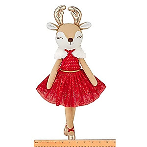 Bearington Noella Plush Reindeer Ballerina Doll, 16.5 Inch