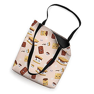 Kawaii Marshmallow S'mores Pattern Tote Bag