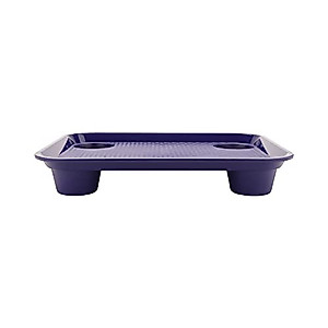 G.E.T. FT-20-CB BPA-Free Stackable Cafeteria / Fast Food Tray, 17" x 14", Cobalt Blue (Set of 12)