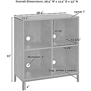 Crosley Furniture Jacobsen Storage Cube Bookcase and Record Player Stand with Vinyl Records Holder, Brown Ash