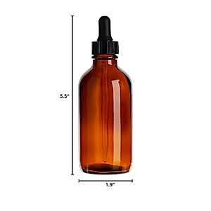 Juvale 15 Pack of 4oz Amber Glass Bottles with Dropper Dispenser and 6 Funnels for Essential Oils, Travel, Perfumes, Liquids, Hair and Body Oils (21 Total Pieces, 120ml)