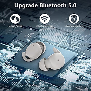 Omidyi True Wireless Sleep Earbuds, Noise Cancelling Earbuds for Sleep, Ultra Small and Skin-Soft Silicone Bluetooth Headphones in-Ear Specifically to Help You Fall Asleep Faster and Sleep Better