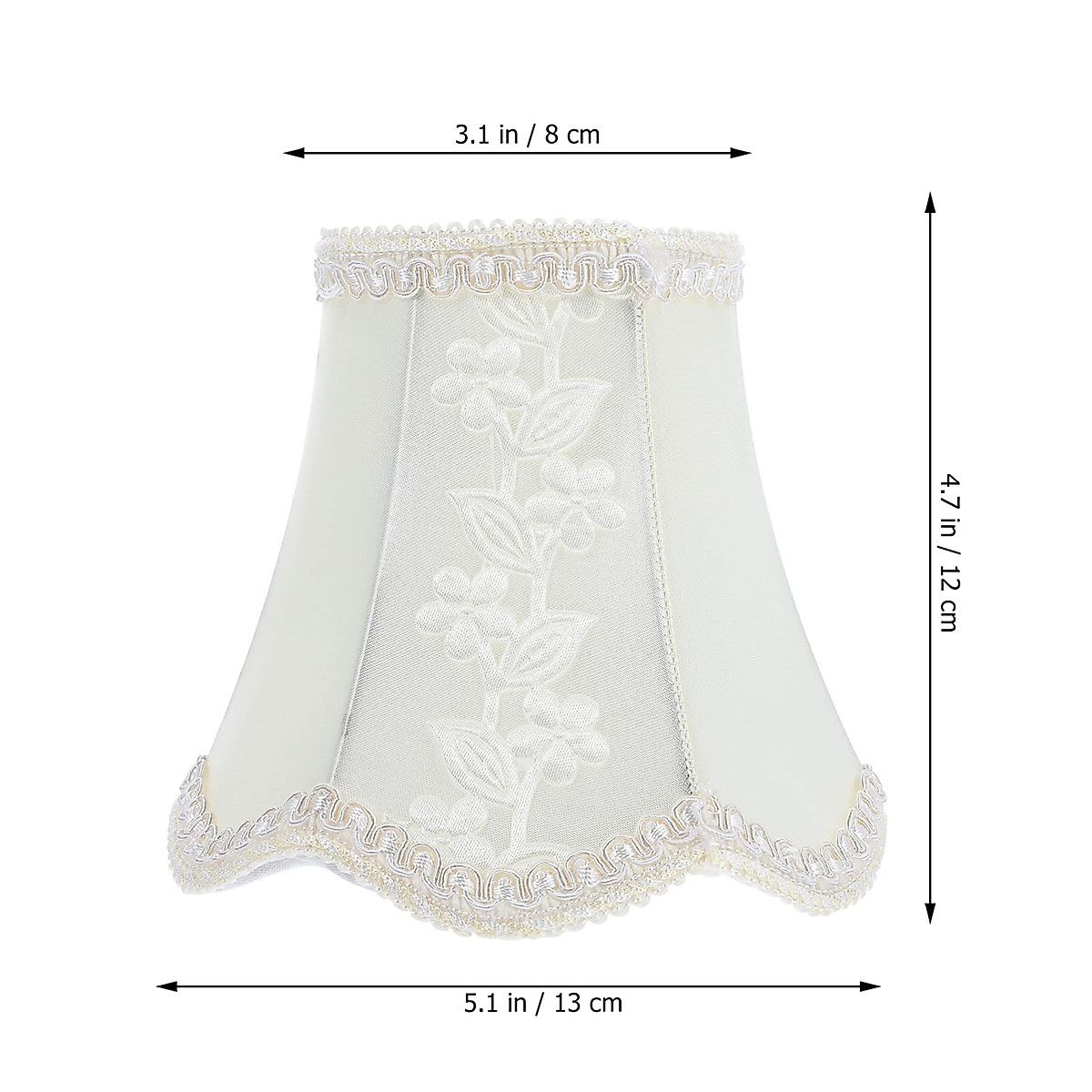 Uonlytech Table Lamp Shade Floor Lamp Pendant Light Shade, 1Pc Clip Bulb Lace Lampshade Cloth Lamp Shades for Table Lamps Wall Scones Floor Lamp Floral Lamp Shade White Chandelier