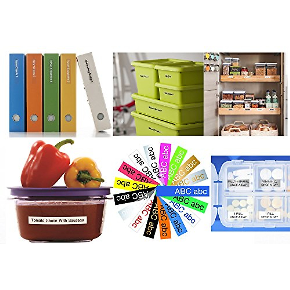 NEOUZA 5PK Compatible for Brother P-Touch Laminated Tze Tz Label Tape Cartridge 9mm x 8m (TZe-125 White on Clear)