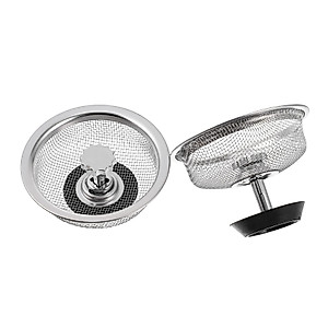 Veemoon 2pcs Filter Over Sink Strainer Stainless Sink Bathtub Drain Strainer Tub Strainer Mesh Sink Drain Strainer Tub Drain Plug Food Strainer Tub Stopper Stainless Steel Pool Floor Drain