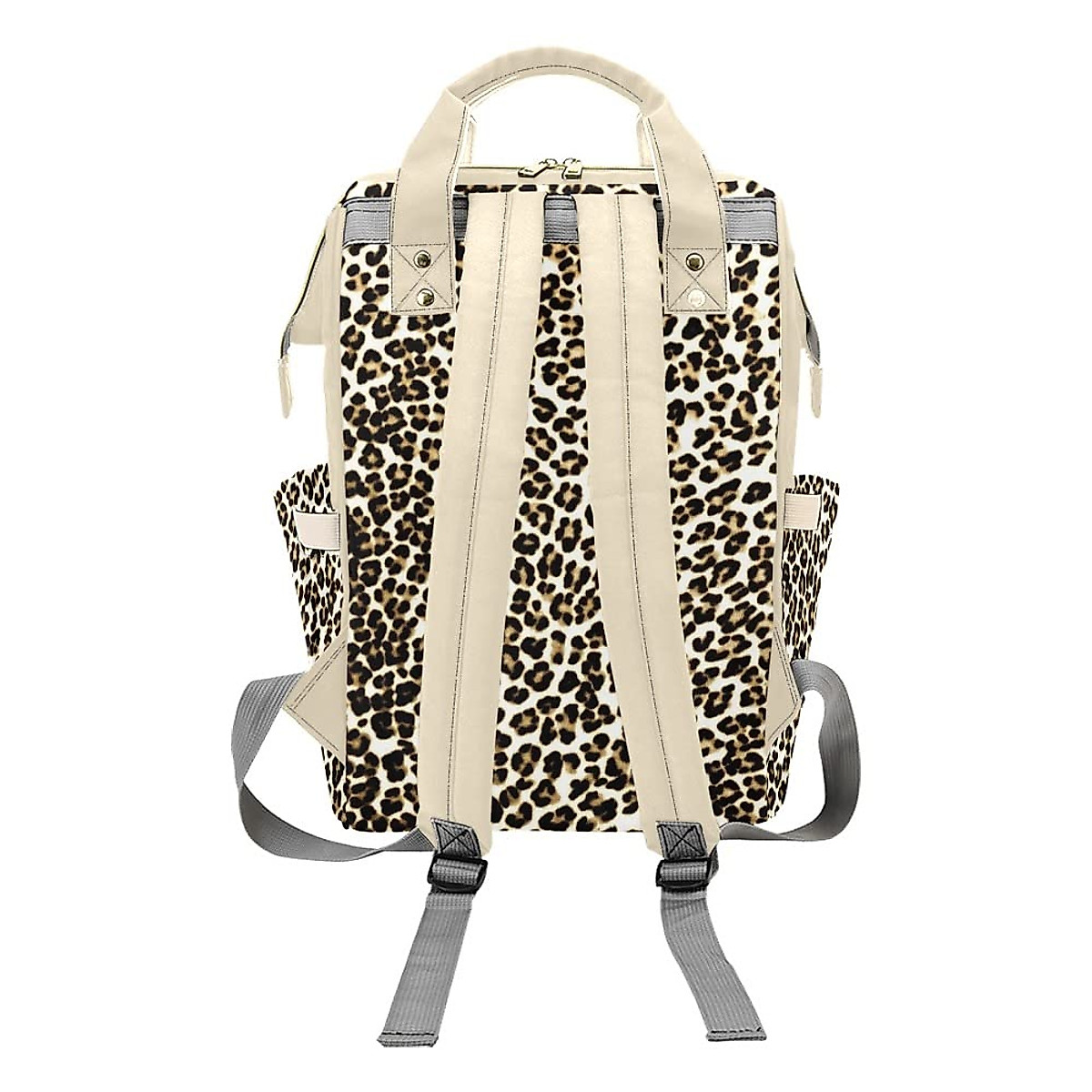 Anneunique Leopard Print Diaper Bags Backpack with Name Personalized Baby Bag Nursing Nappy Bag Travel Tote Bag Gifts for Mom Girl, 15x10.83x6.69 Inch (Pack of 1)