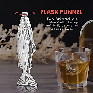 Bruafsir 1 Pcs Fish-Shape Hip Flask 5Oz Mini Pocket Flask Stainless Steel Party Drinkware for Outdoor