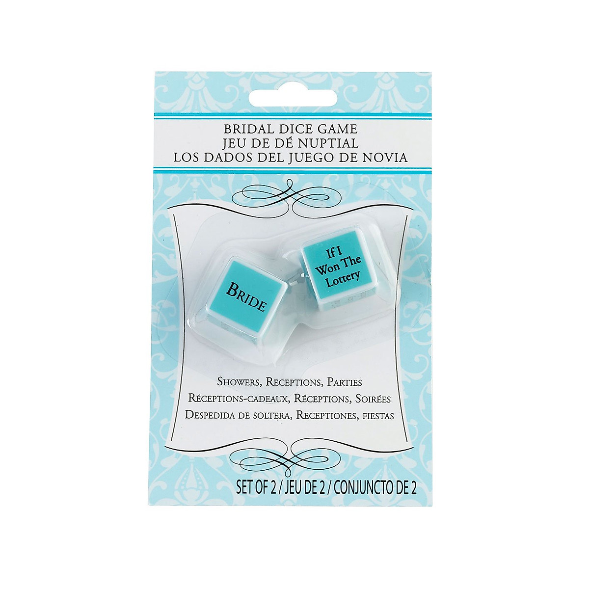 Lillian Rose Shower Party Dice Game, White, Medium