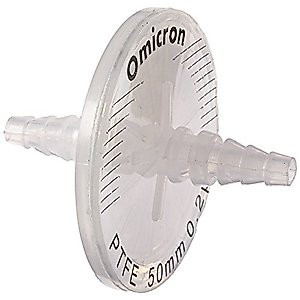 Omicron 200050R PTFE Venting Filter Disc, 60 psi Maximum Operation Pressure, 50 mm, 0.2 µm Sterile, Individually Packed (Pack of 10)