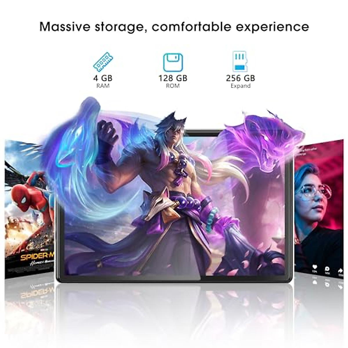 SGIN Android 13 Tablet, 10.1 Inch Tablets 4GB RAM 128GB ROM with Octa-Core 2.0Ghz Processor, 1280 * 800 Pixel IPS Screen, 2MP+8MP Camera, 6000mAh, WiFi, Bluetooth 5.0