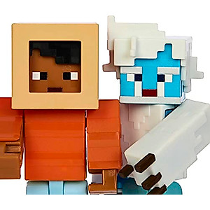 Mattel Minecraft Game, Creator Series Action Figures and Accessories, Camp Enderwood Steve and Mob Figures, Collectible Gift for Kids