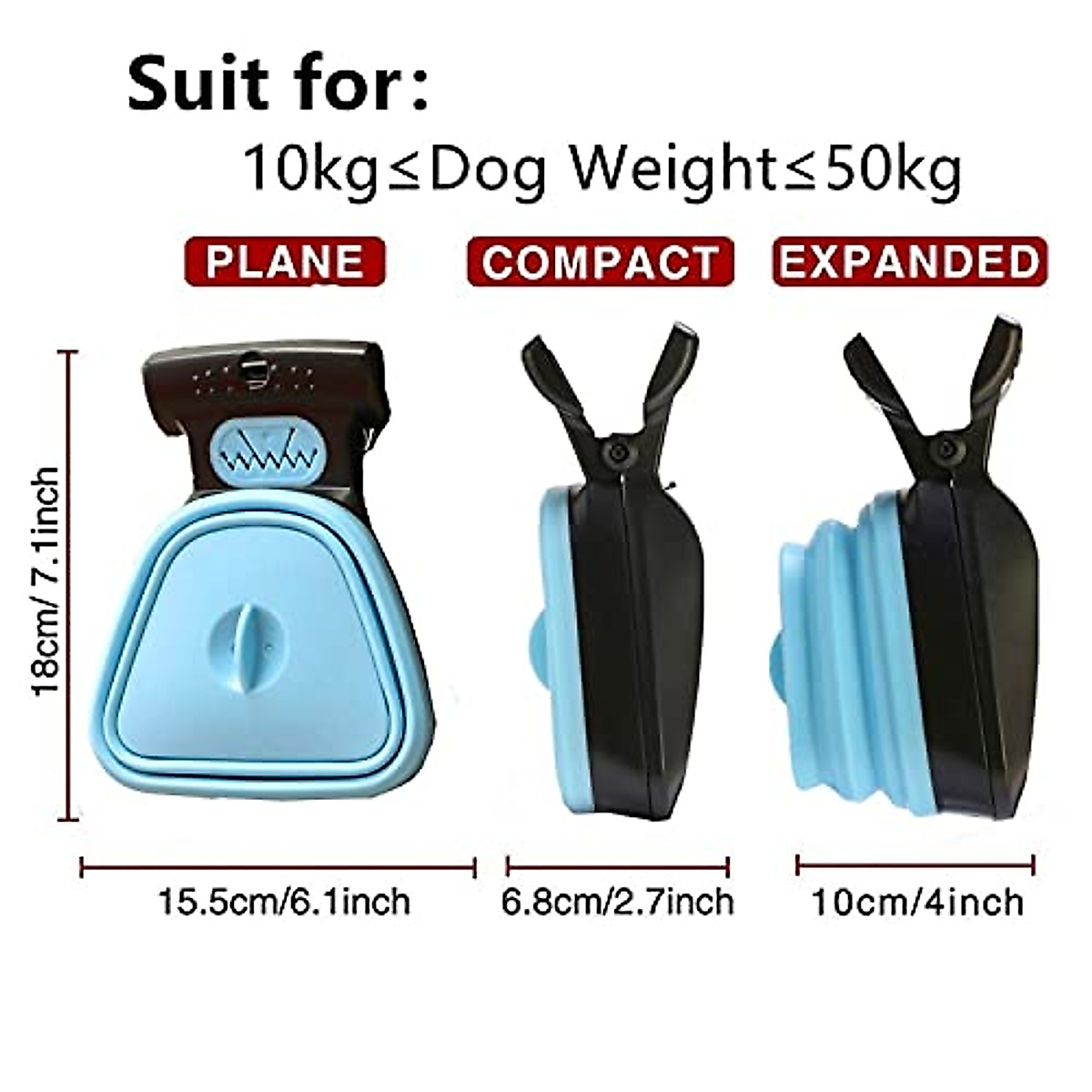 Dog Pooper Scooper For Large Dog-Portable Sanitary Dog Waste-Heavy Duty Dog Waste Cleaner with Bag Dispenser-Dog Leash Clip and 90PCS Waste Bags Included