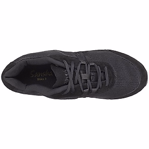 SANSHA womens Sneaker dance shoes, Black, 18 US