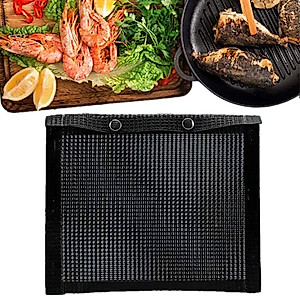 Non-Stick BBQ Grill Mesh Bag, Heat-Resistant Mesh Grilling Bag, Outdoor Picnic Tool(L)