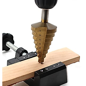 Chiloskit 10-45mm Metric Titanium High Speed Steel Step Drill Bit Set for Wood Metal Hole Cuter Set Working Tool Bit