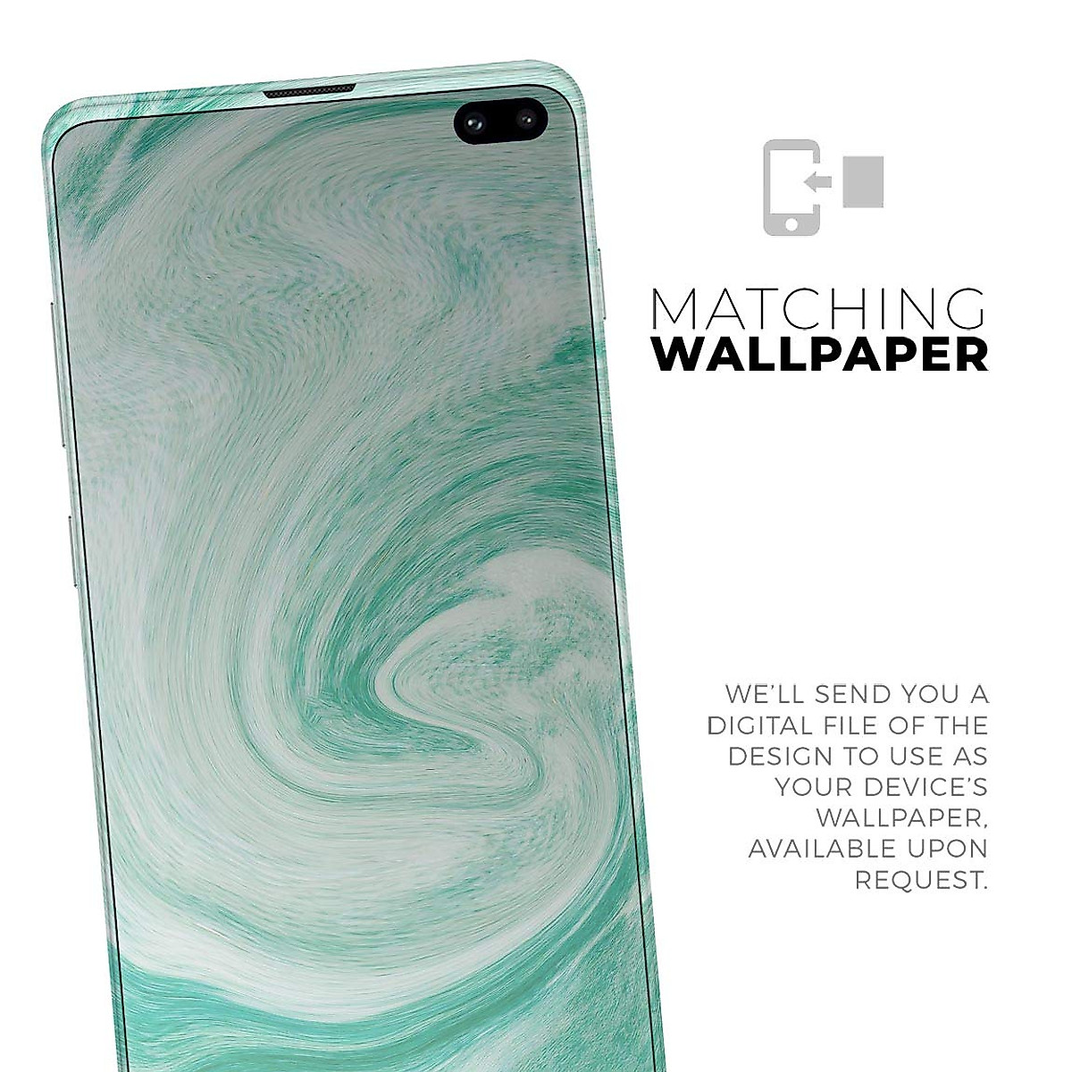 DesignSkinz Swirling Mint Acrylic Marble Protective Vinyl Decal Wrap Skin Cover Compatible with The Samsung Galaxy S20 (Screen Trim & Back Glass Skin)