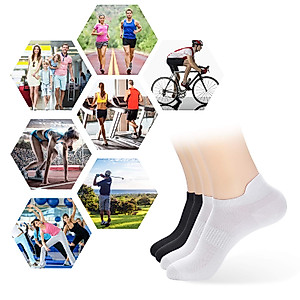 ATBITER Ankle Socks Womens and Men Thin Athletic Running Low Cut No Show Socks With Heel Tab 6/10-Pairs