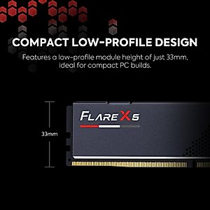 G.SKILL Flare X5 Series (AMD Expo) DDR5 RAM 32GB (2x16GB) 5200MT/s CL36-36-36-83 1.20V Desktop Computer Memory UDIMM - Matte Black (F5-5200J3636C16GX2-FX5)
