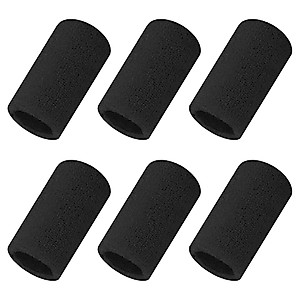 TOPTIE 6 Inch Wrist Sweatband, 6 PCS Long Wrist Sweatbands, Sports Athletic Wristbands-Black