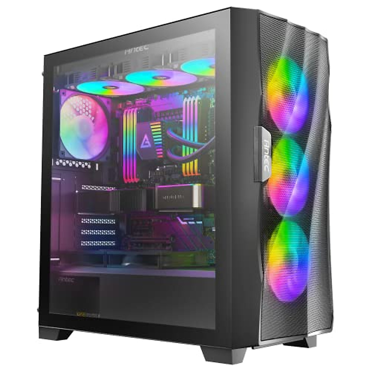 Antec DF700, Mid Tower Computer Case, ATX Gaming Case, USB3.0 x 2, 360 mm Radiator Support, 3 x 120 mm ARGB, 1 x 120 mm Reverse & 1 x 120 mm Fans Included