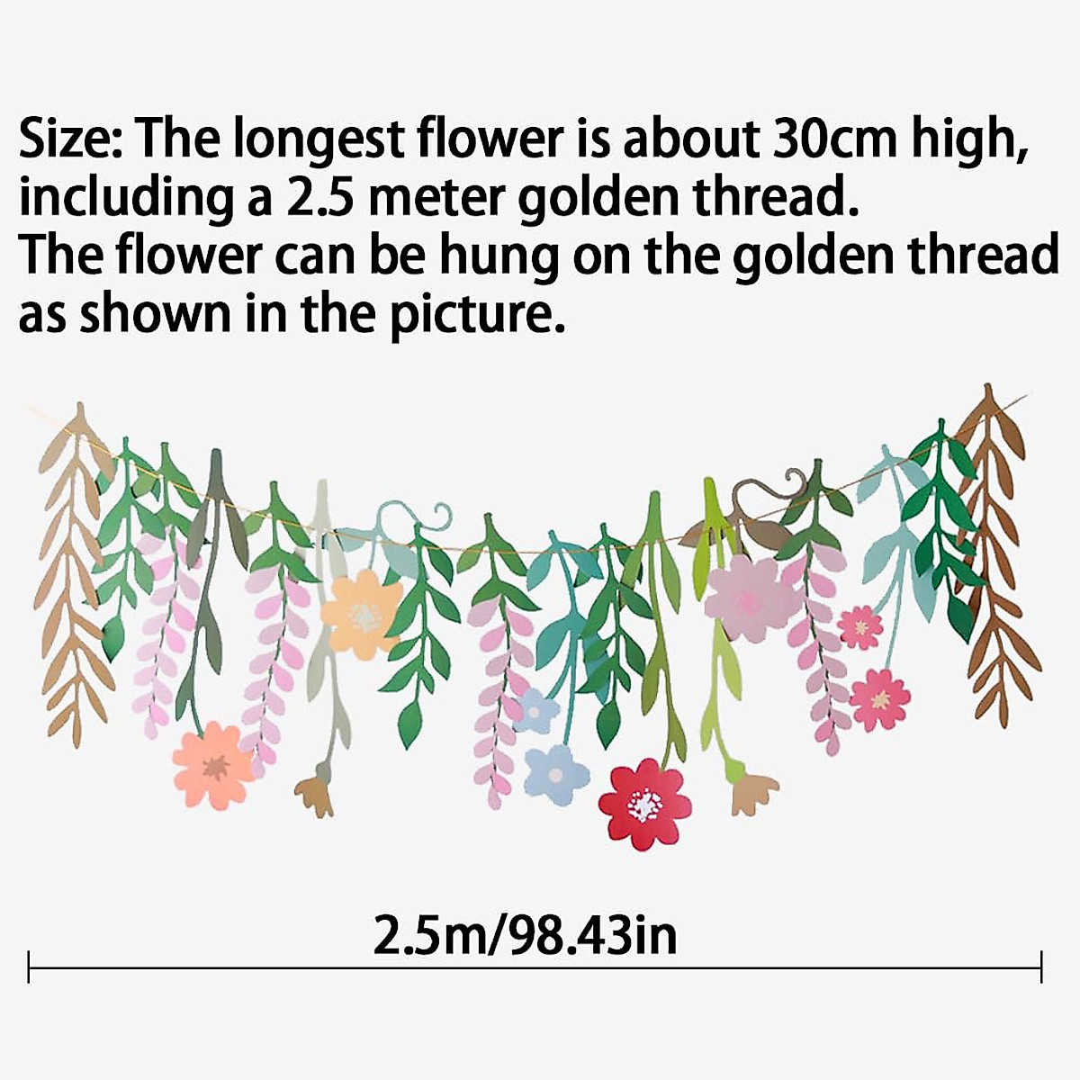 Colorful Wildflower Garland for Party Decorations