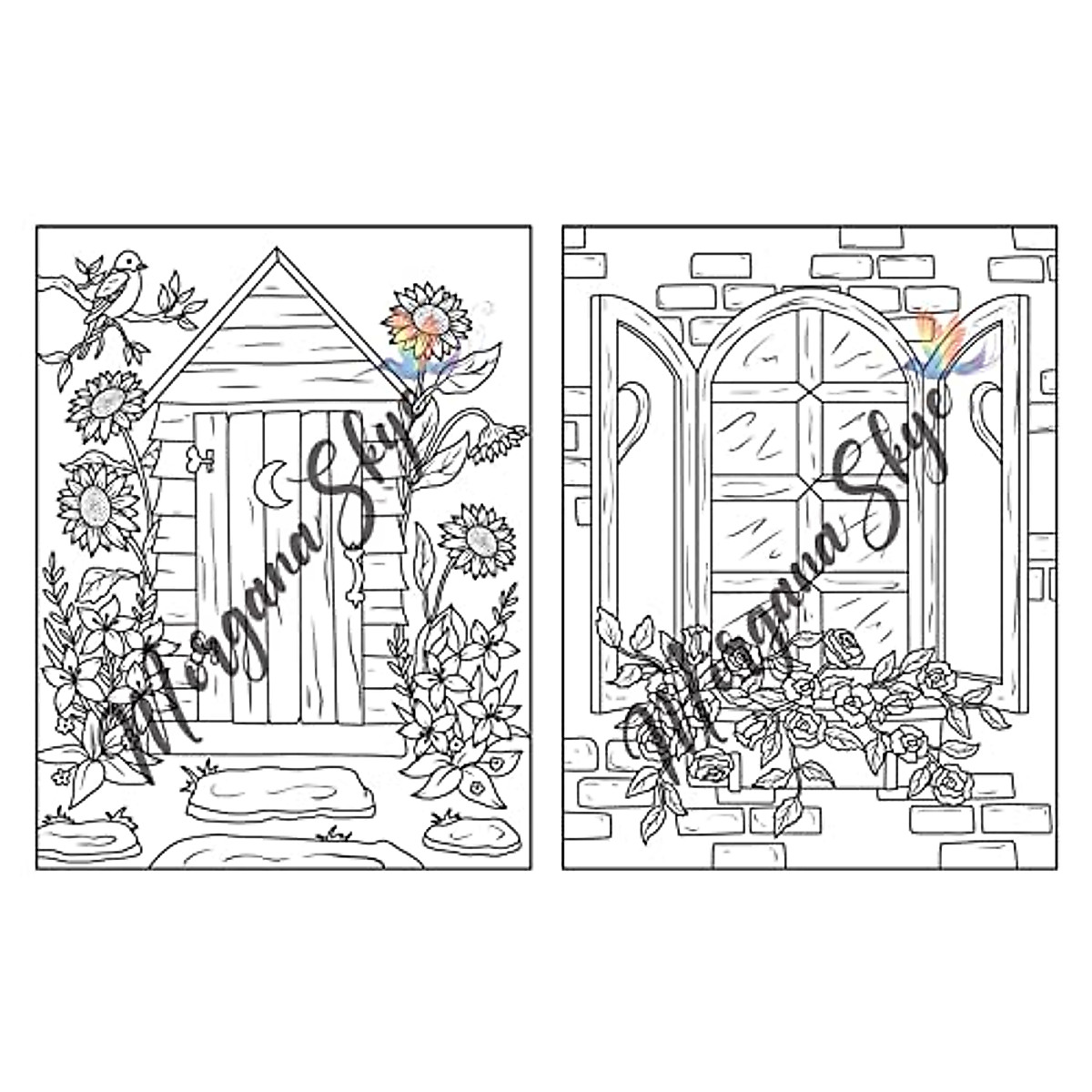 Farmhouse Coloring Book: Easy Countryside Designs with Cute Farm Animals, Beautiful Flowers and Relaxing Landscapes for Stress Relief and Relaxation