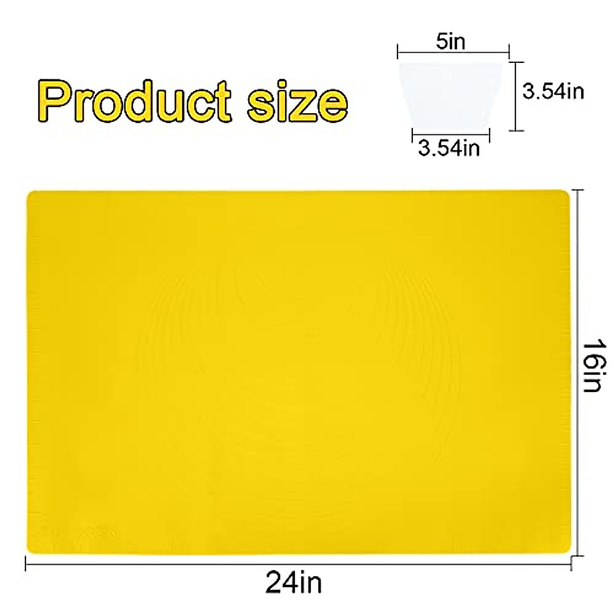Silicone Baking Mat Silpat Pie Rolling Mat With Plastic Dough Scraper Non Stick Pastry Mat For Rolling Dough With Measurement Large Silicone Baking Mat Macaron Bread Cookies Pizza Mat(YELLOW)