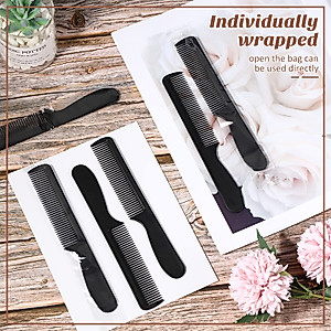 Kritkin 100 Pcs Combs Bulk Individually Wrapped Disposable Comb Long Handle Plastic Comb for Homeless Hotel Shelter Charity Church Travel Hair Accessories, Black