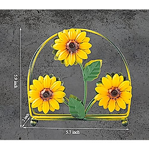 Napkin Holder For Table Sunflower Farmhouse Napkin Holder Cocktail Napkin Holder Black Rustic Napkin Holder For Kitchen