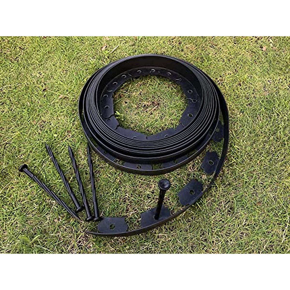 Hugeleaf Garden Flex Lawn Edging, Paver Edging, No-Dig, Landscape Edging, Plant Border, Garden Edging, Flower Bed Edging, Length 30 Feet Black