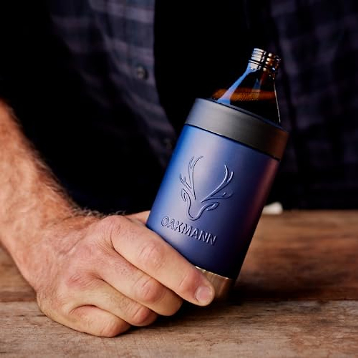 STUBiBudi Beer Can Cooler 12 oz Beer Bottle Insulator Beer Bottle Opener, 3 in 1 Universal Can Cozy Insulated Can Cooler Beer Cooler 4 in 1 Can Holder Beer Gifts Men Beer Opener (Navy)