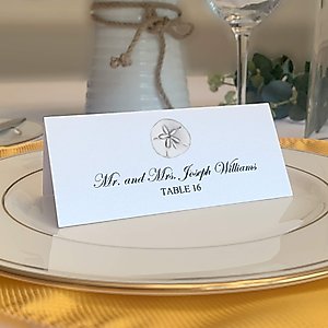 Sand Dollar Printable Place Cards, Set of 60 (10 Sheets), Laser & Inkjet Printers - Wedding, Party, Dinner, and Special Events - Made in the USA