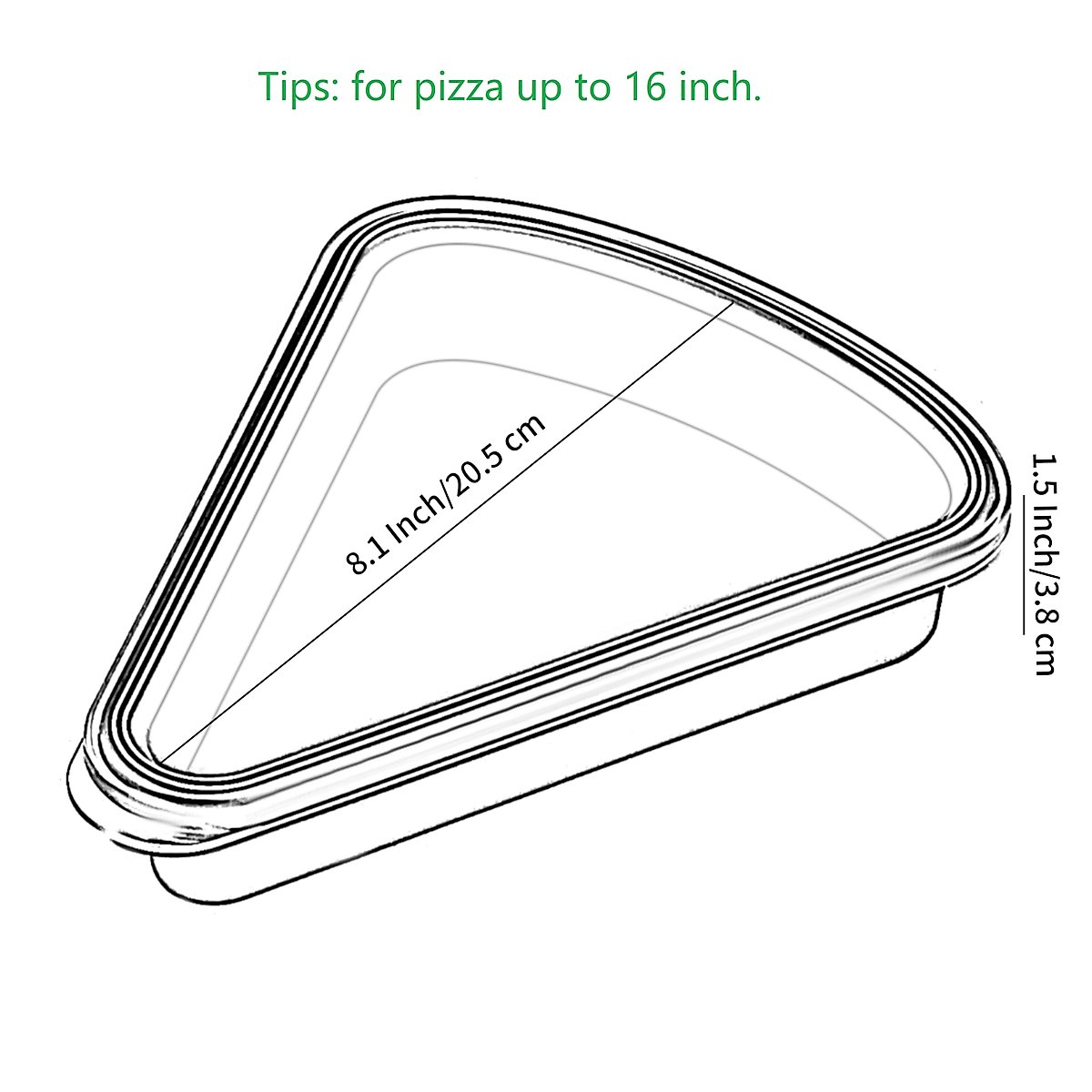 KEVJES 5Pack Reusable Silicone Leftover Pizza Slice Storage Container Box with Air-tight Lids-BPA Free,Fits Single Slice up to 16”,Save Space,Refrigerator organizer. (Space Grey)