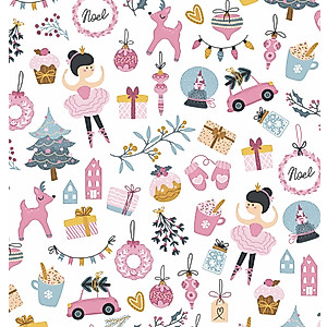 Stesha Party Princess Holiday Gift Wrap Christmas Wrapping Paper - 30 x 20 Inch (3 Sheets)