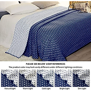 Sterling Creek Dawson Star Muslin Cotton Blanket Three Layers Lightweight Breathable Gauzy Blanket for Adults, All Season (Throw, Navy)