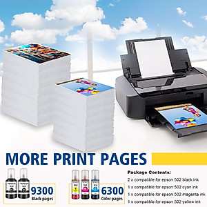 NMCHXBM Compatible Ink Cartridge Bottle (Non-Sublimation) Replacement for Epson 502 (Photo Black, Black, Magenta, Yellow and Cyan, 5-Pack)