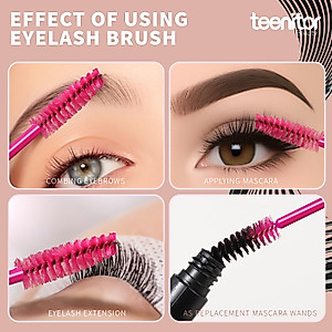 Teenitor 200 Pcs Mascara Wands, Lip Applicators Disposable Disposable Mascara Wands and Lip Wands Lip gloss Lipstick Tester Disposable Makeup Applicators Mascara Wands Hot Red