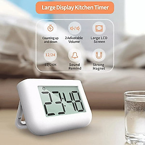 JEUSDF Multifunctional LCD Digital Loud Clock Timers Electronic Countdown Timer Classroom Home Kitchen Cooking Alarm