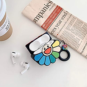 Kpurple Compatible with Airpods Pro Case, Sunflower Case for Apple Airpods Pro (2019), 3D Cute Cartoon Design Protective case for Airpods Pro Women (Flower)