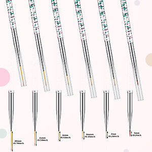 Maitys 6 Pcs Eyeliner Brushes Fine Point Thin Eye Makeup Gel Eyeliner Brush Water Activated Graphic Cosmetic Liner Wands for Eyes Makeup Tools(Bright Style)