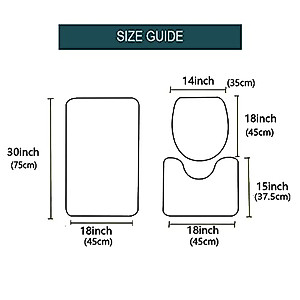 Christmas Gnome 3 Piece Bath Rugs Sets Xmas Tree Snowflake Bathroom Mats Set for Christmas Decorations U-Shaped Contour Toilet Lid Cover