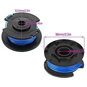 TOPEMAI AC14RL3A String Trimmer Replacement Spool Line 0.065” for Ryobi One+ 18V, 24V, and 40V Cordless Trimmers(8 Spools + 2 522994001 Caps)