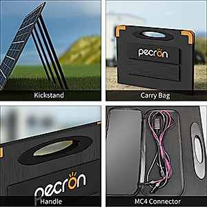 pecron PV300 330W Portable Solar Panels for E600LFP/E1000PRO/E1500PRO/E2000LFP/E3000 Portable Power Stations with Adjustable Kickstand Foldable Solar Panel Power Backup for Outdoor Van Camper Off Grid