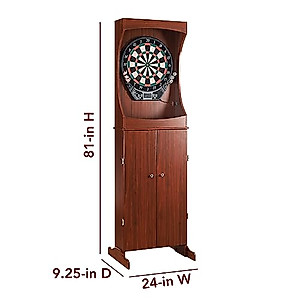Outlaw Electronic Dartboard and 81-in Free-Standing Cabinet - Cherry Finish